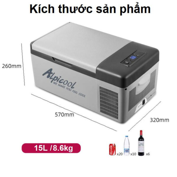 Tủ lạnh Alpicool C15 - 15 lít 1 ngăn lạnh - Ắc Quy Hải Phòng